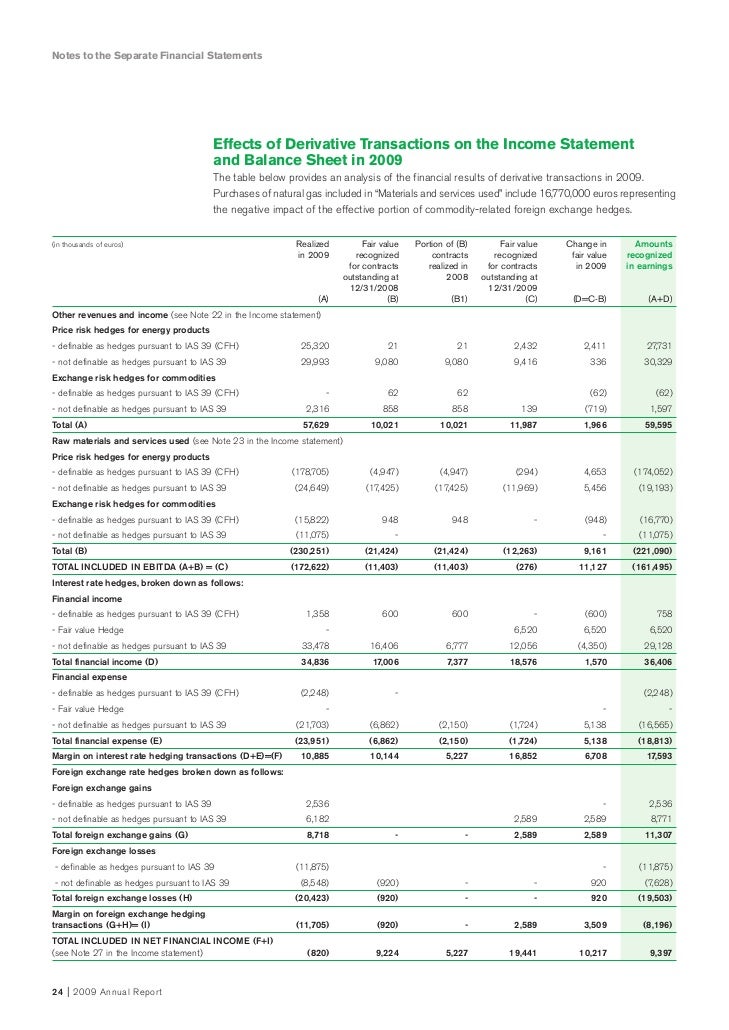 Separate financial Statements 2009