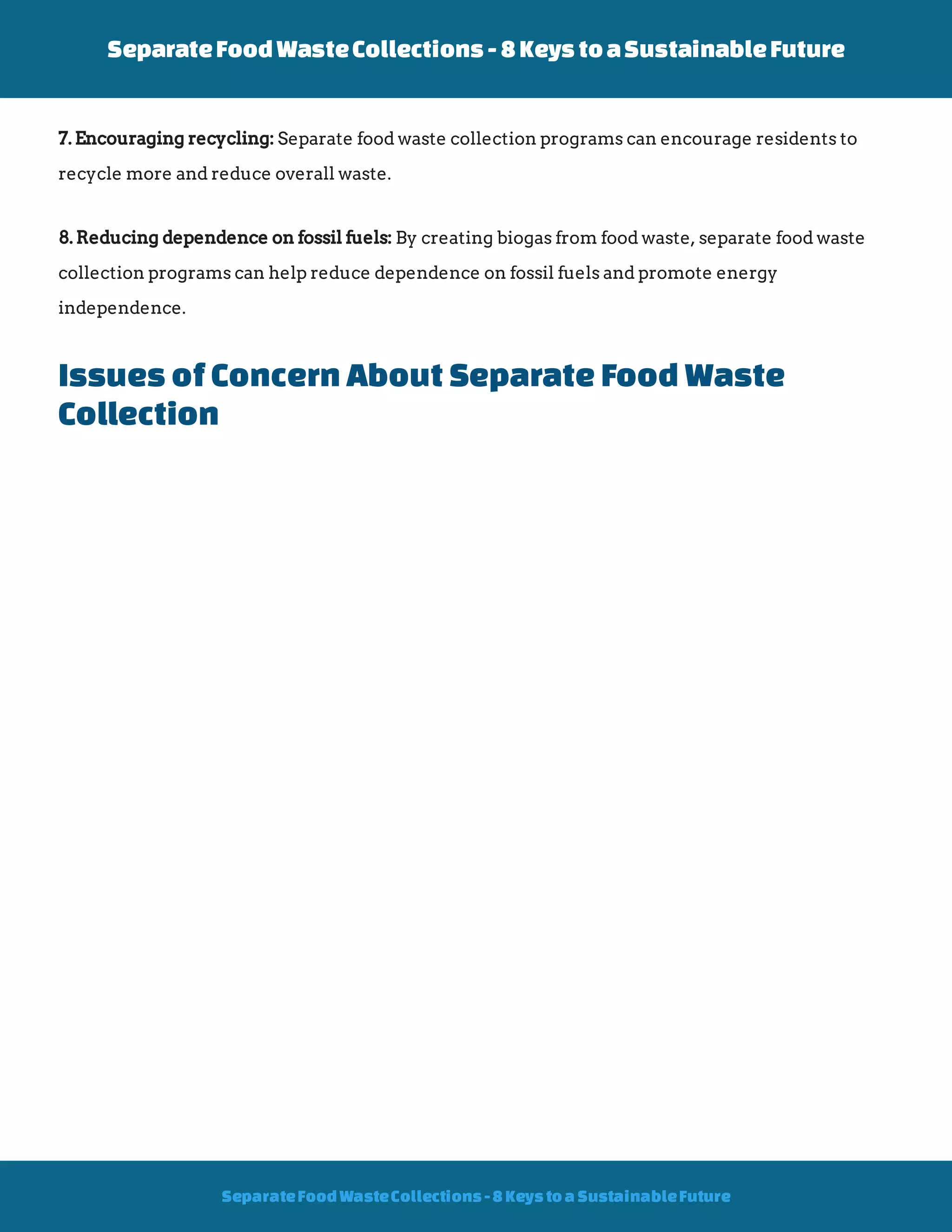 Separate food waste collections - 8 keys to a sustainable future | PDF ...