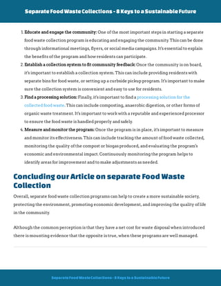 Separate food waste collections - 8 keys to a sustainable future | PDF ...