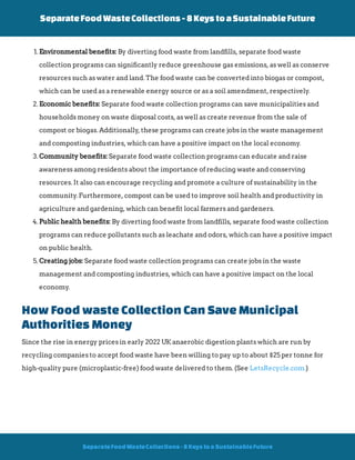 Separate food waste collections - 8 keys to a sustainable future | PDF ...