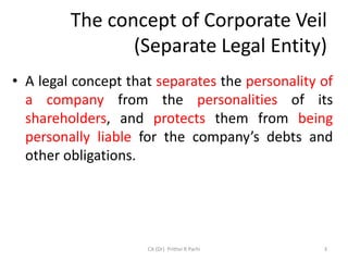Separate legal entity Lifting of corporate veil | PPSX