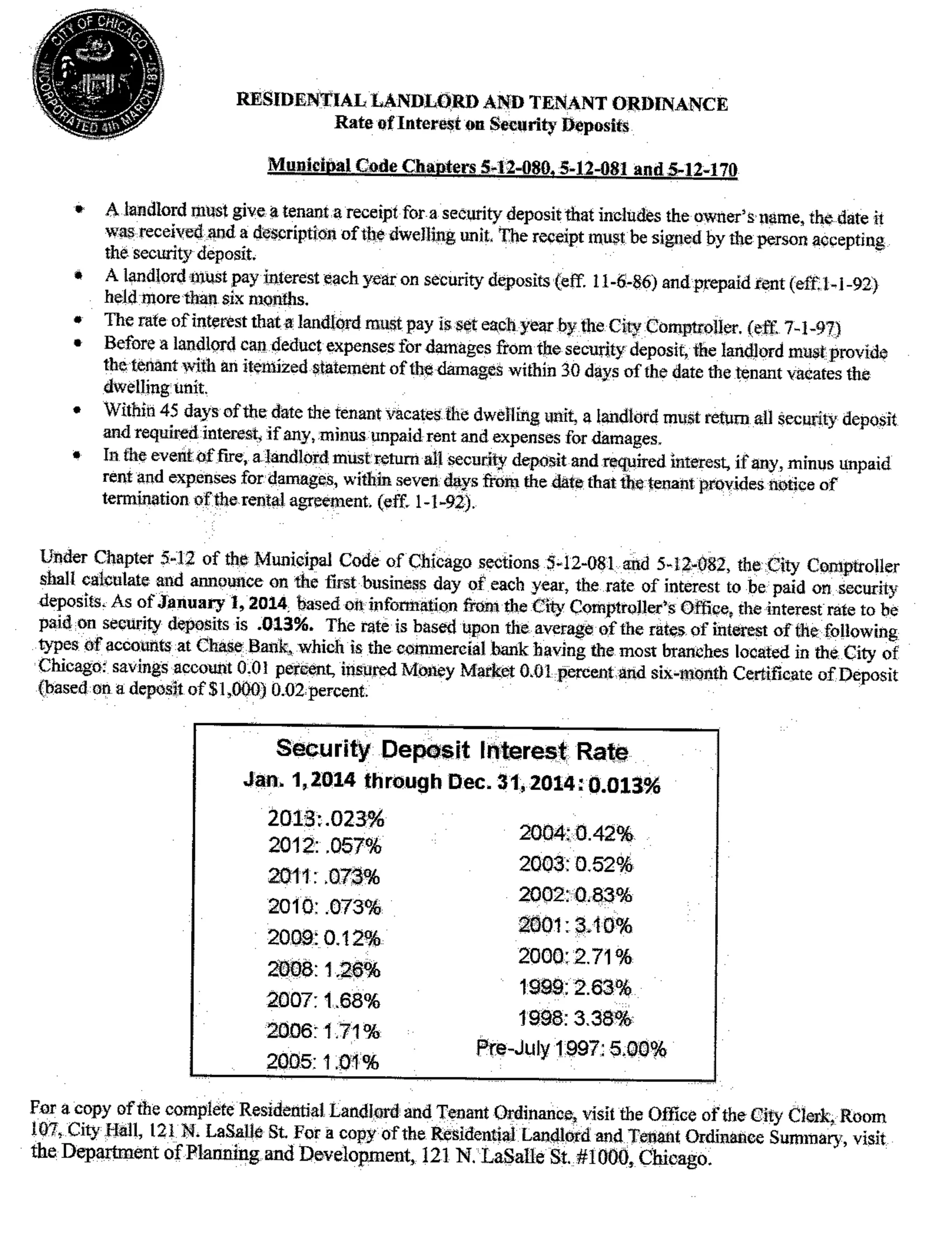 Chicago RLTO Separate Summary English | PDF