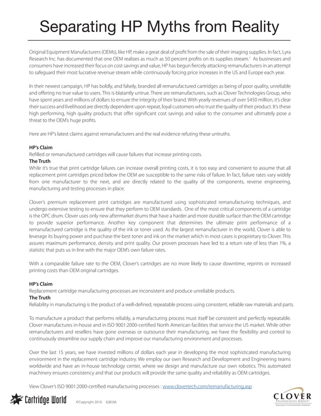 Separating hp myths from reality | PDF