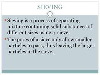 SEPARATING MIXTURE USING DIFFERENT TYPES AND METHODS OF SEPARATING ...