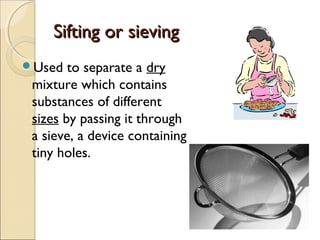 Separating mixtures | PPT