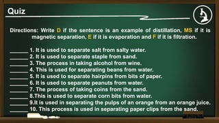 Methods of Separating mixtures | PPTX