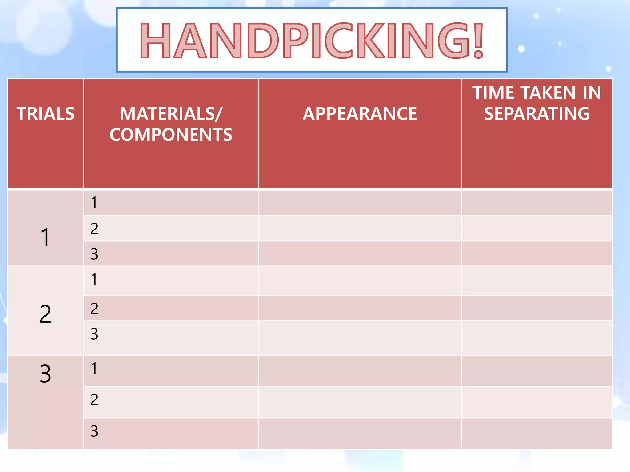 Separating Mixtures Handpicking | PPTX