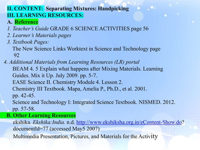 Separating Mixtures Handpicking | PPTX | Chemistry | Science