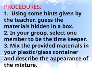 Separating Mixtures Handpicking.ppt Grade 6 | PPTX