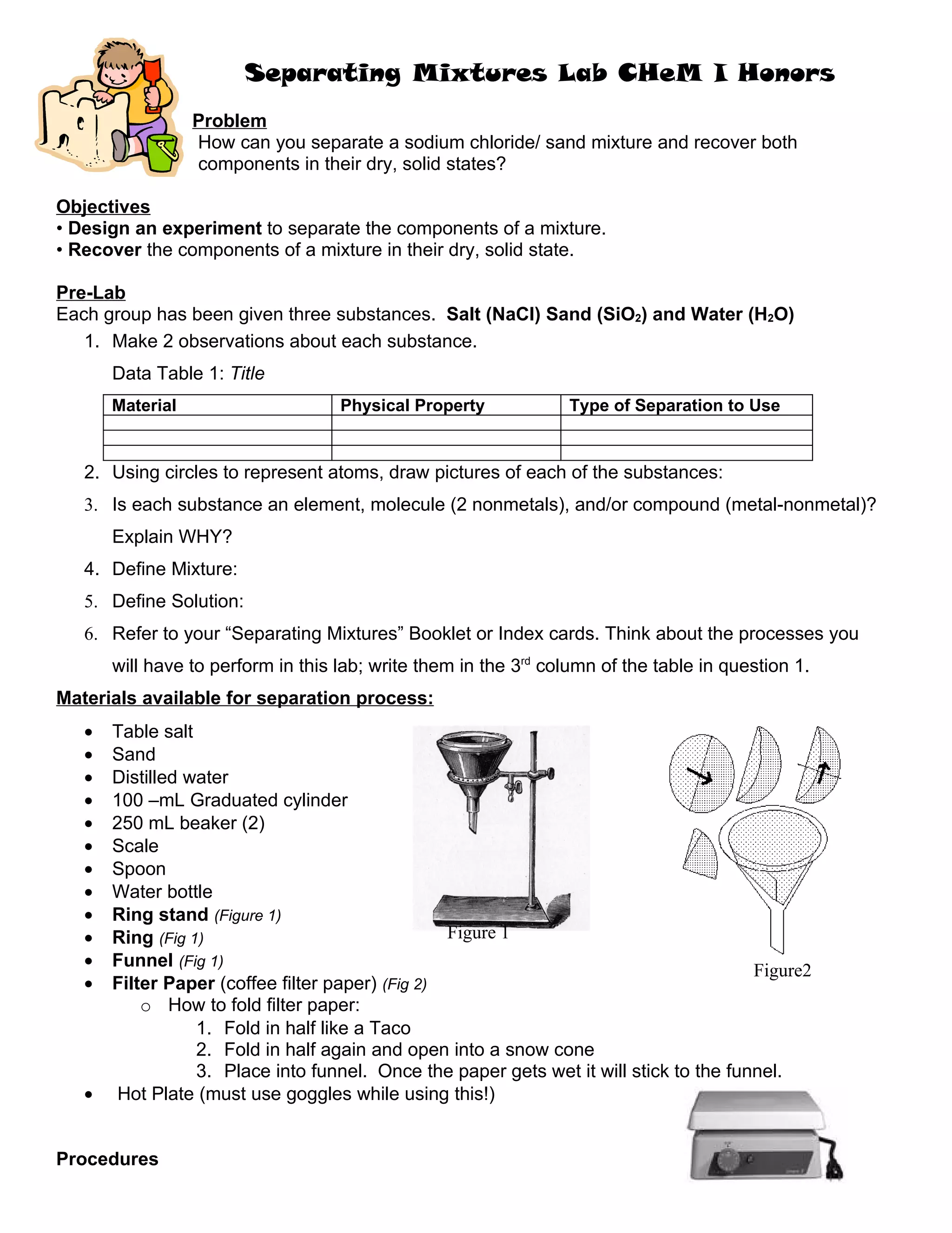 Separating mixtures lab_09 edited detailed | DOC