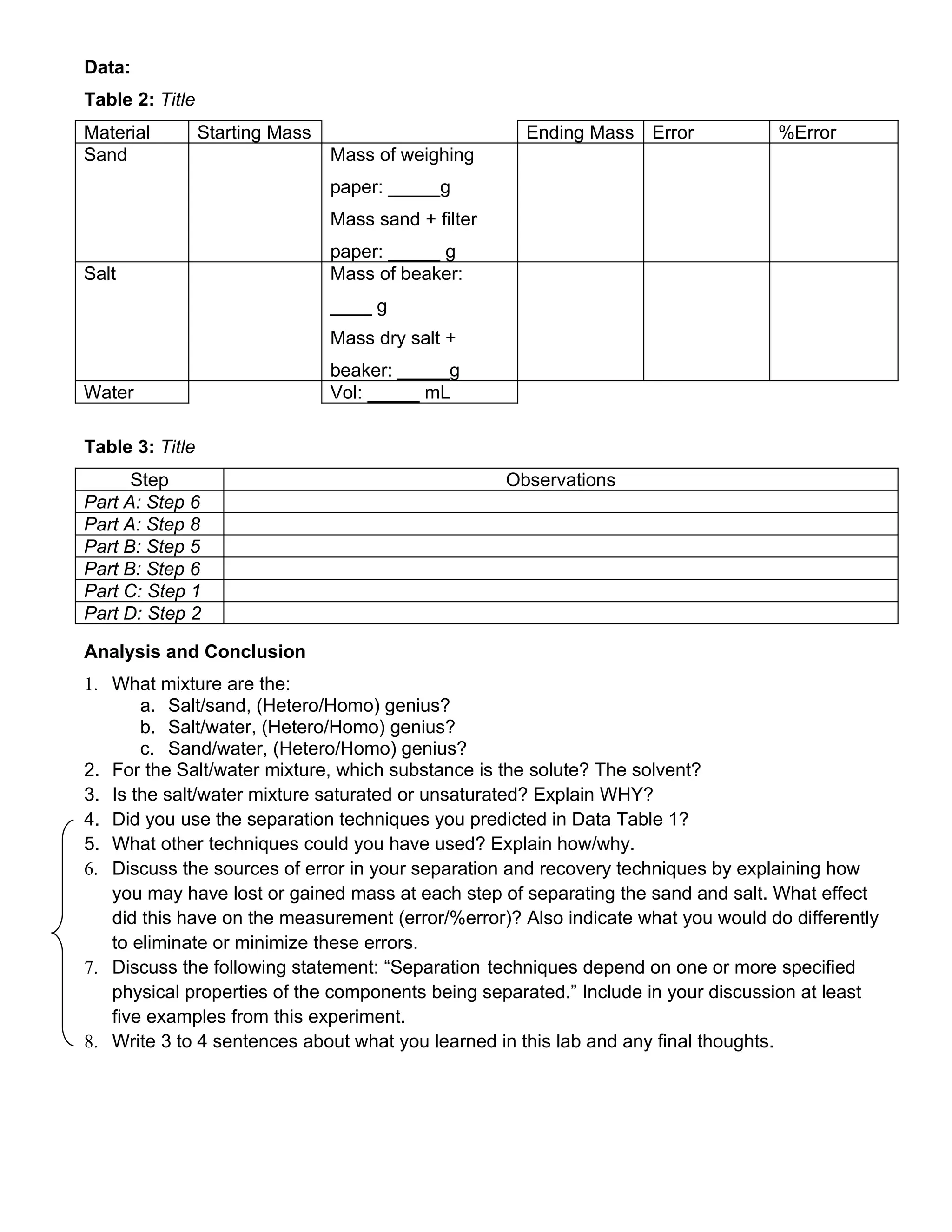 Separating mixtures lab_09 edited detailed | DOC