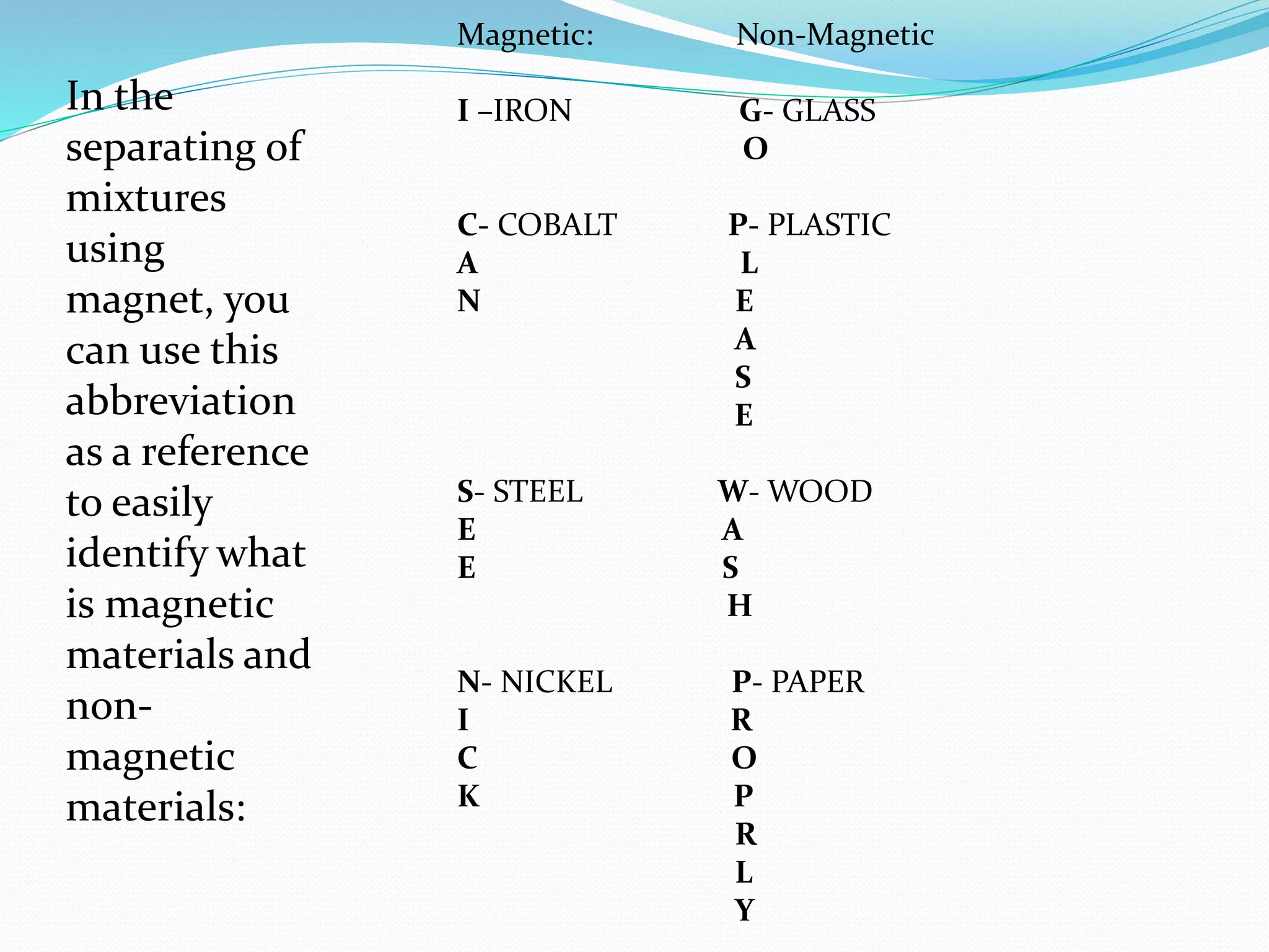 Separating mixtures using magnets | PPTX