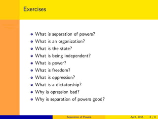 Separation of powers | PDF