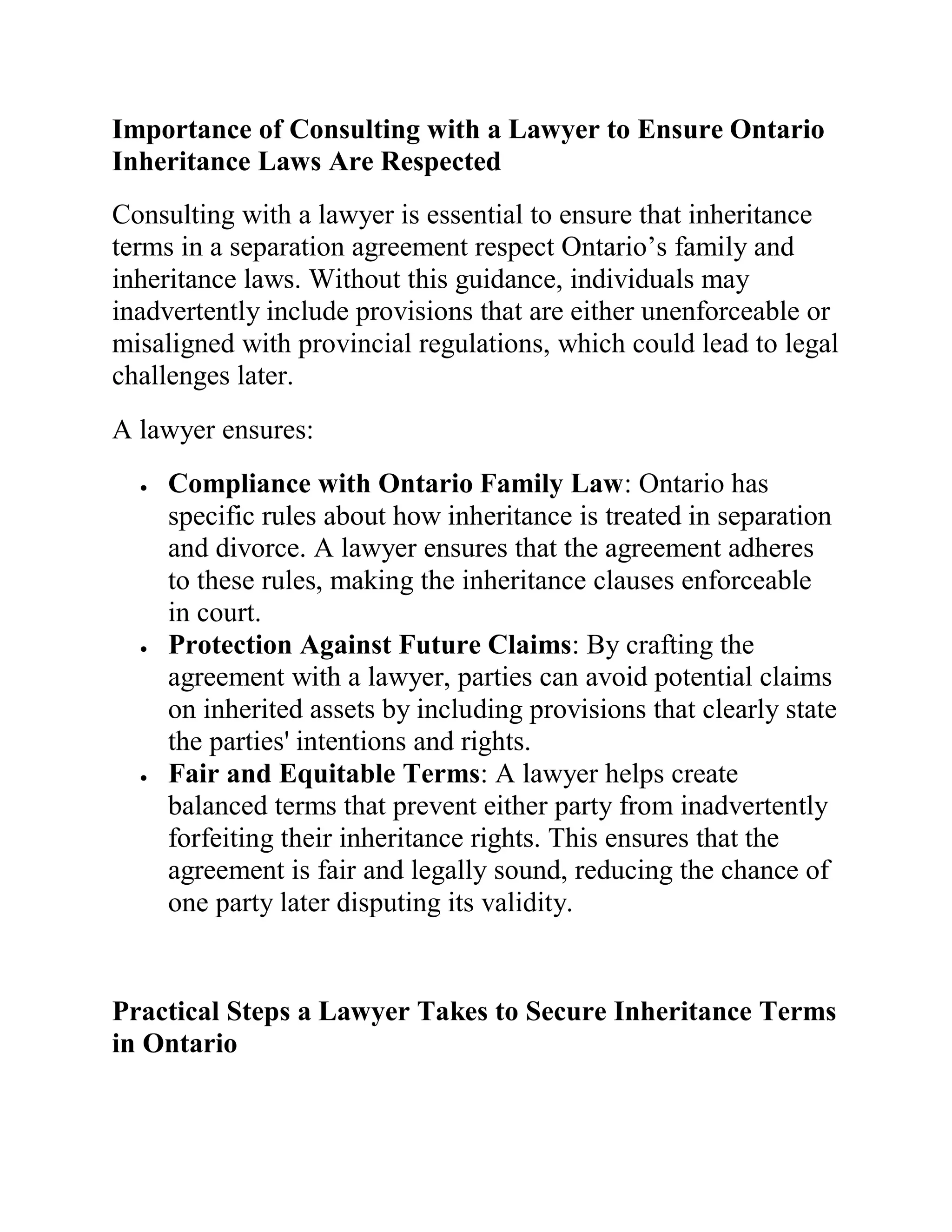 Separation Agreements and Future Inheritance Rights | PDF