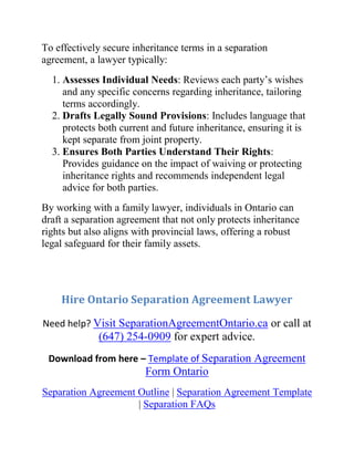 Separation Agreements and Future Inheritance Rights | PDF