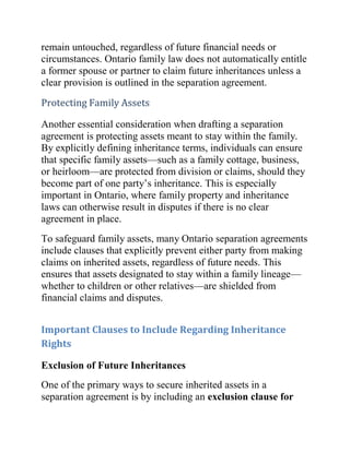 Separation Agreements and Future Inheritance Rights | PDF