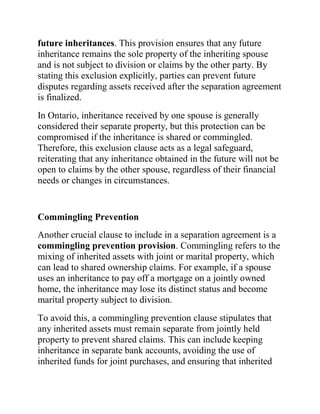 Separation Agreements and Future Inheritance Rights | PDF