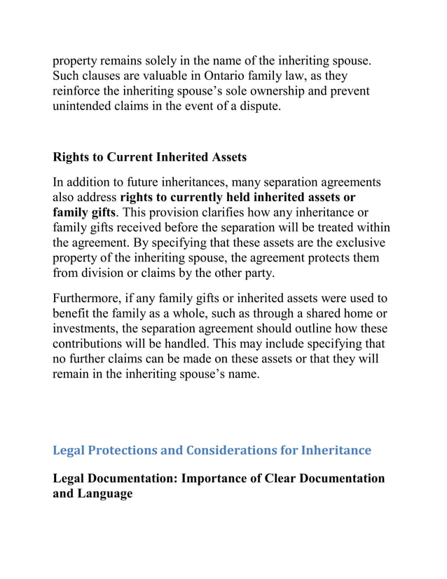Separation Agreements and Future Inheritance Rights | PDF