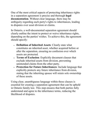 Separation Agreements and Future Inheritance Rights | PDF