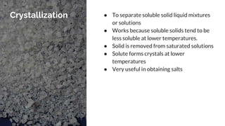 Separation and purification, chromatography | PPTX