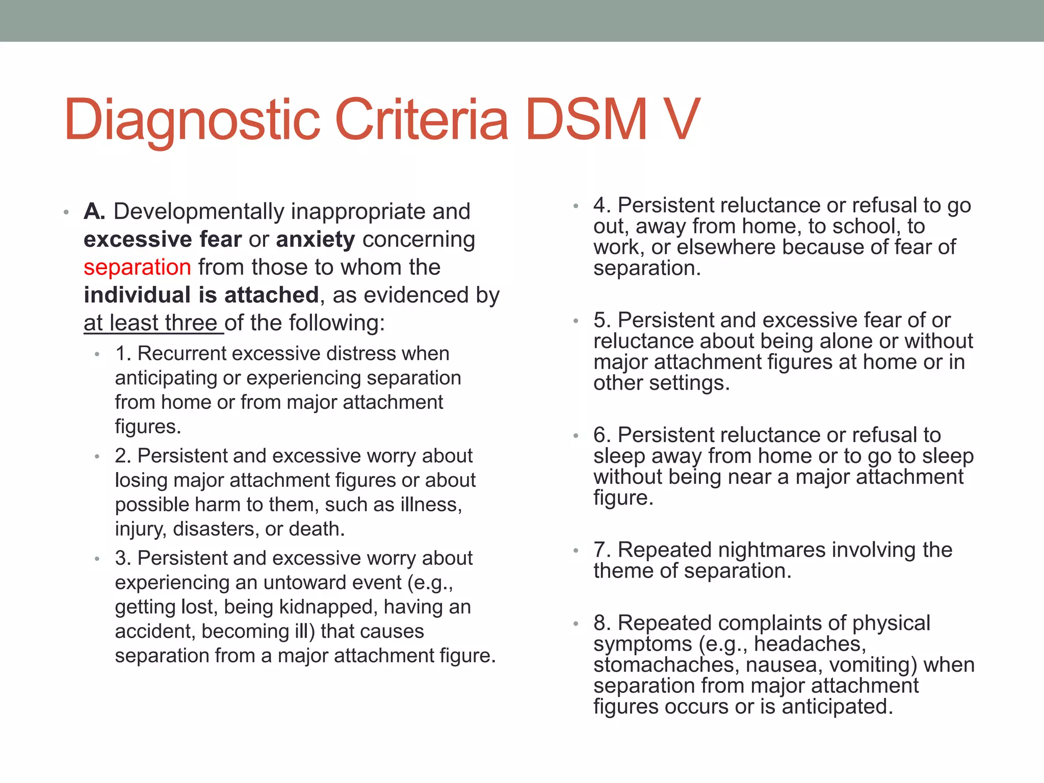 Separation anxiety disorder | PPTX