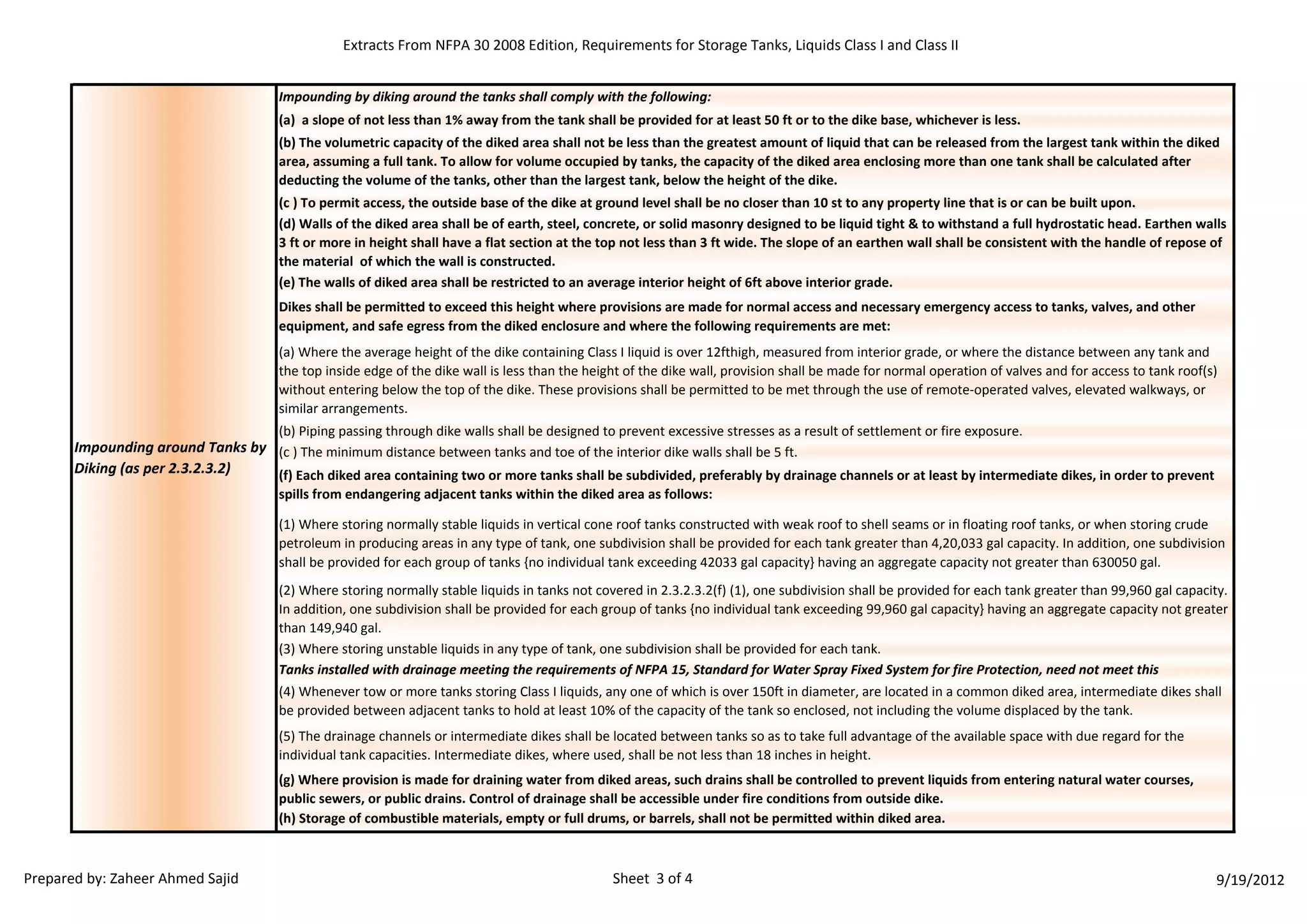 Separation distances and containment requirements for tanks nfpa 30 ...