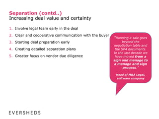 Streamlining for success: M&A divestment and separation trends | PPTX