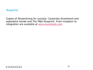 Streamlining for success: M&A divestment and separation trends | PPTX