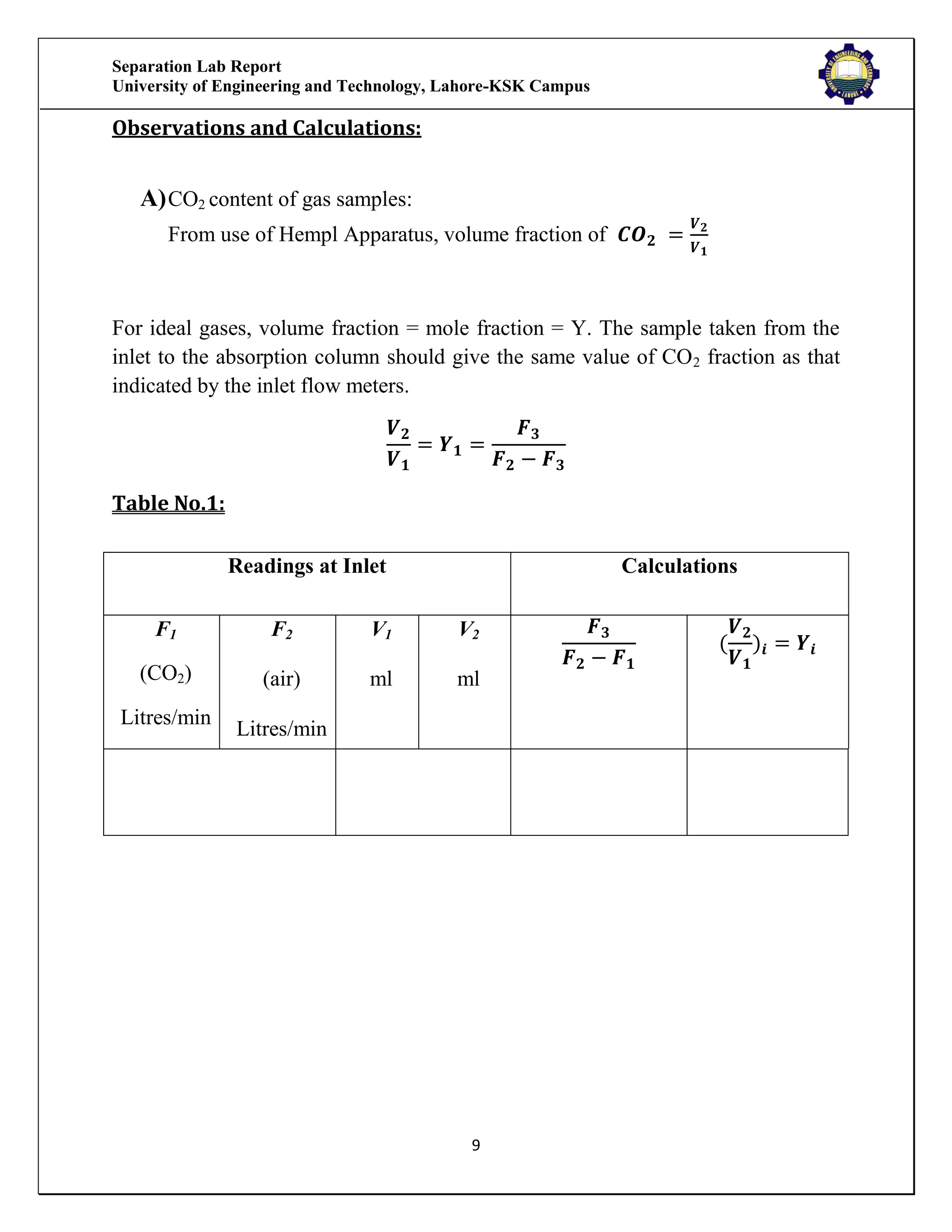 Armfield Gas Absorption Column Experiment | PDF