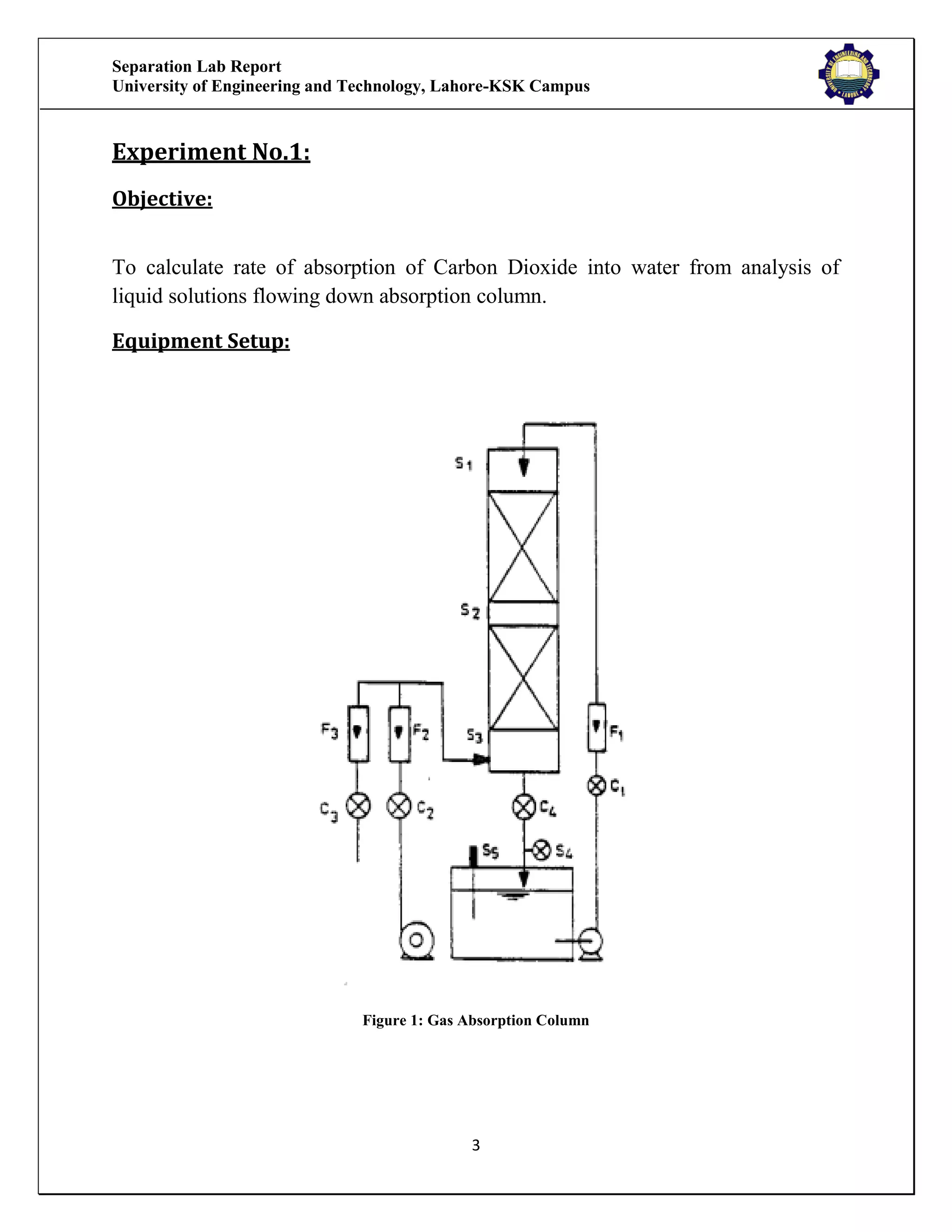 Armfield Gas Absorption Column Experiment | PDF