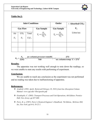 Armfield Gas Absorption Column Experiment | PDF