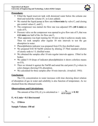 Armfield Gas Absorption Column Experiment | PDF