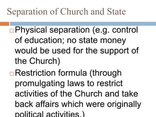 Separation of church and state | PPTX