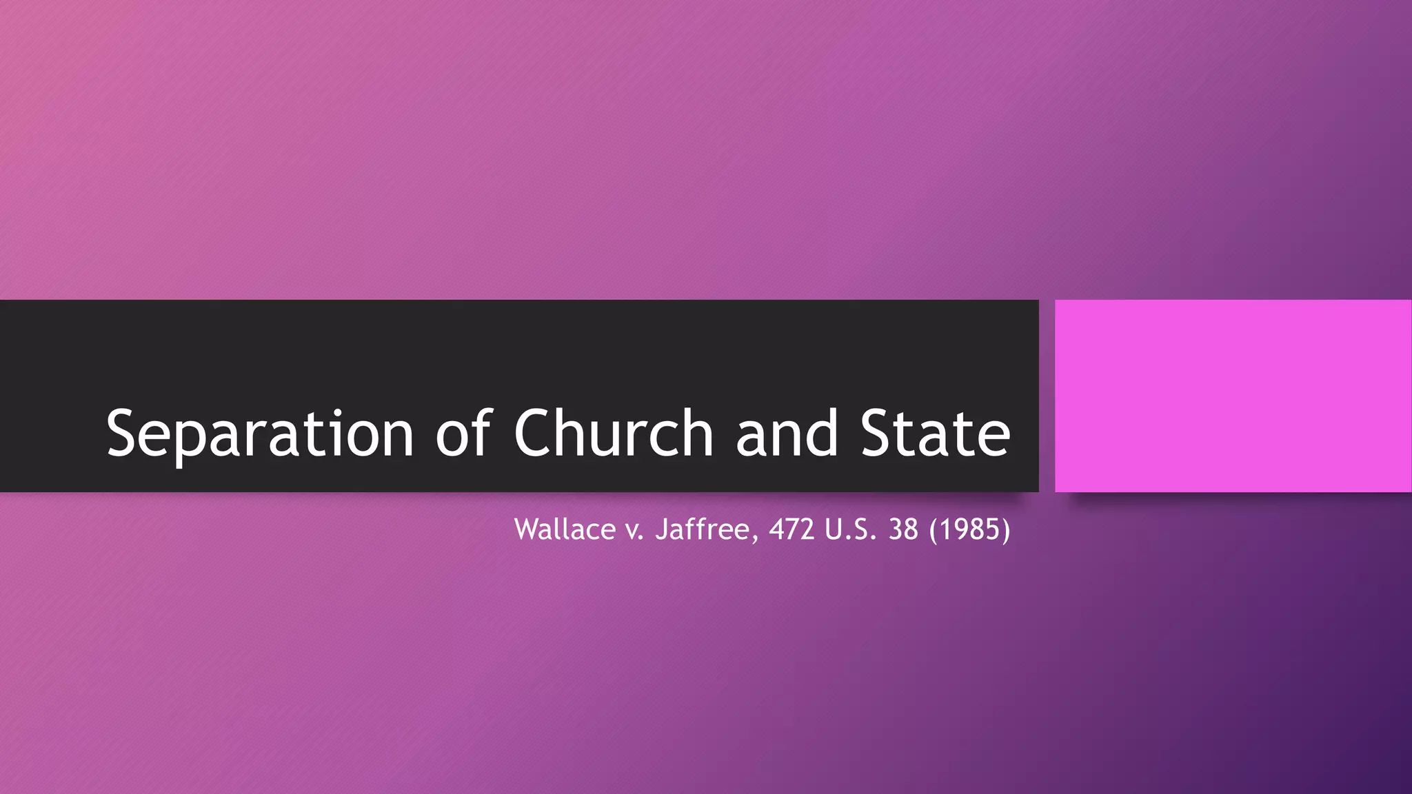 Separation of Church and State | PPTX