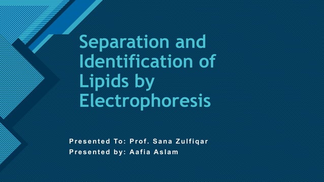 Separation and Identification of Lipids by Gel Electrophoresis | PPTX