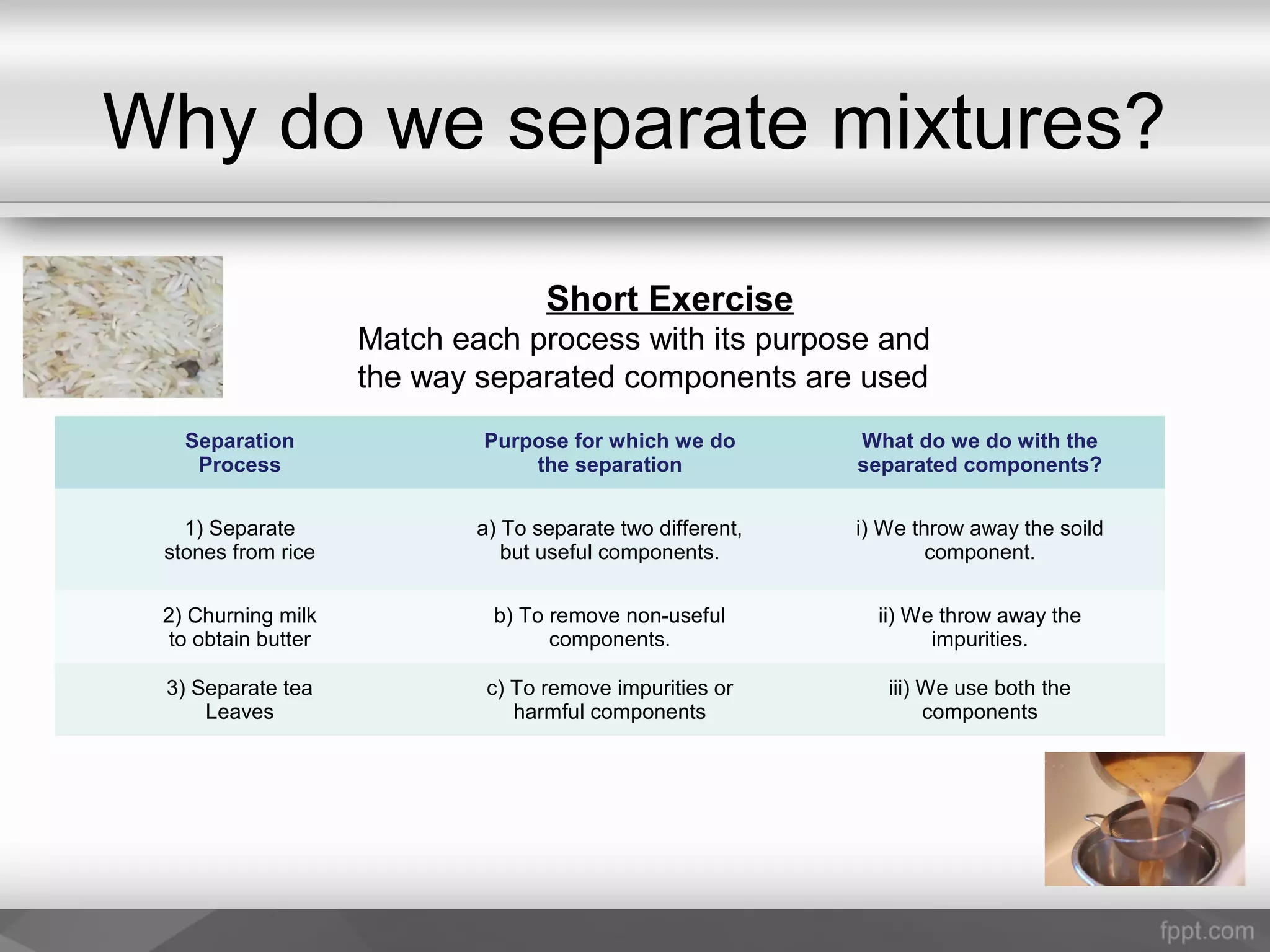 Separation of mixtures | PPT