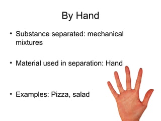 Grade 9, U1-L7, Separation of mixtures | PPT | Chemistry | Science