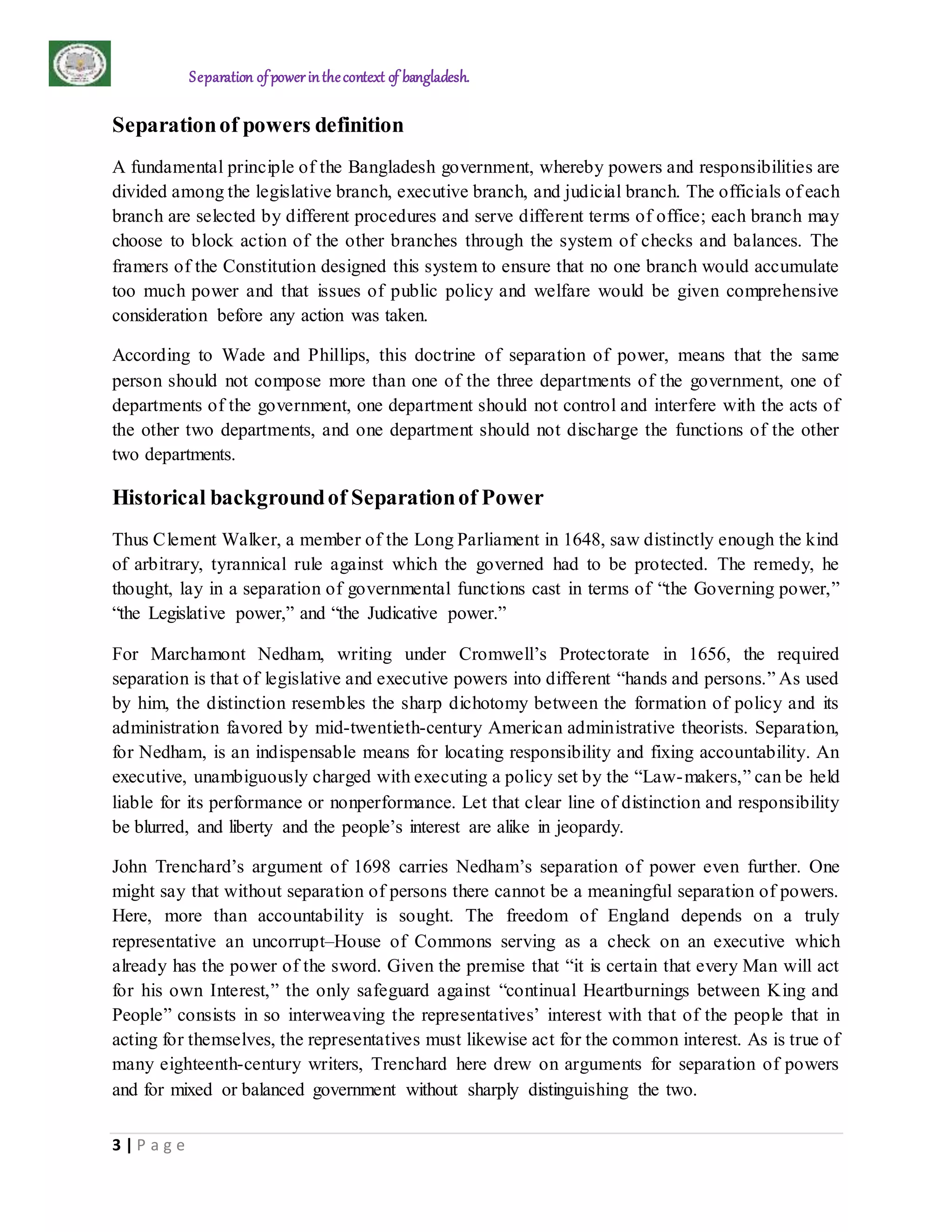 Separation of power | DOCX