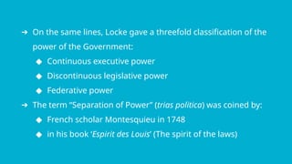 Separation of Power, and its kinds and stuff | PPTX