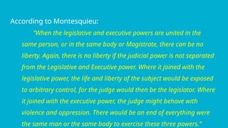 Separation of Power, and its kinds and stuff | PPT