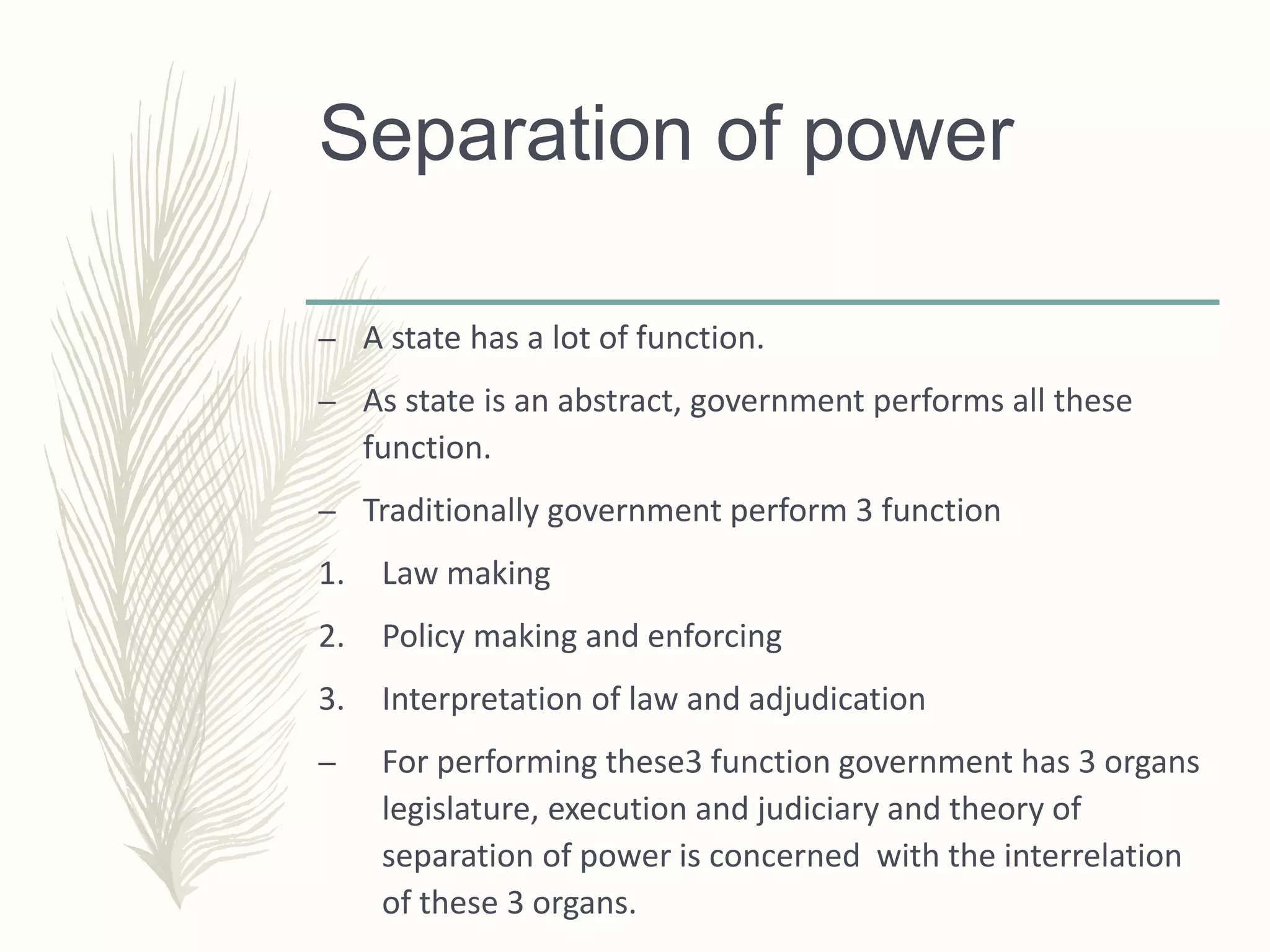 Separation of power and checks and balances | PPTX