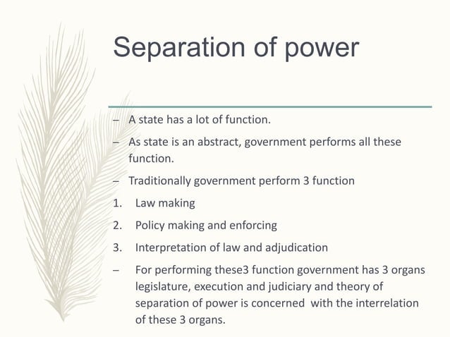 Separation of power and checks and balances | PPTX