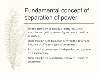 Separation of power and checks and balances | PPTX