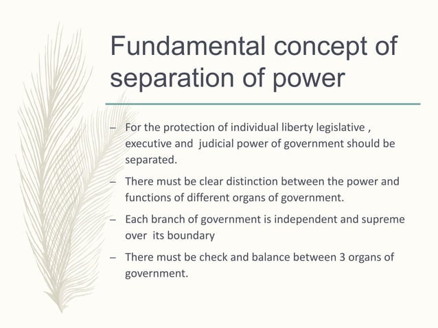 Separation of power and checks and balances | PPTX