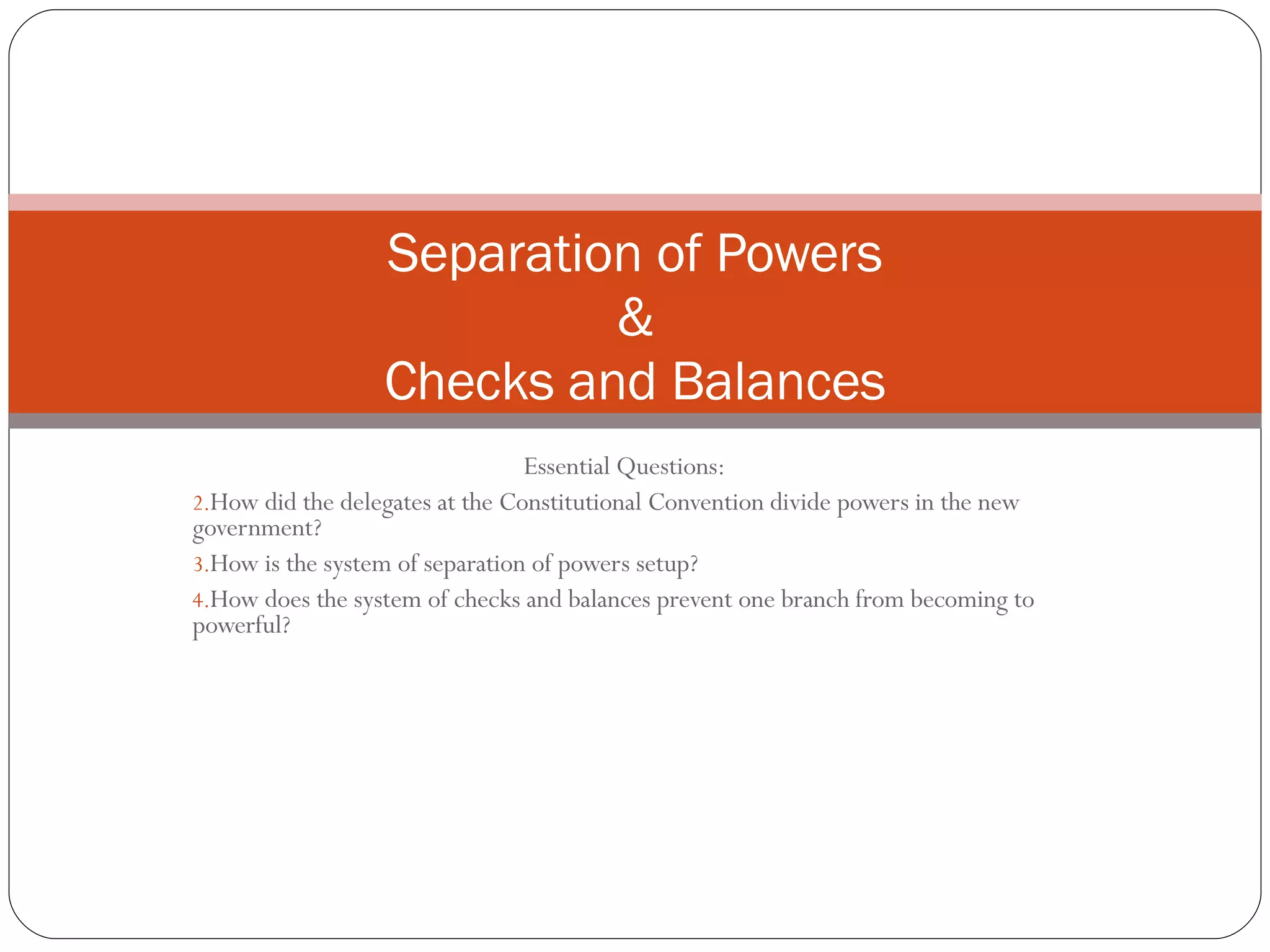 Separation Of Powers | PPT