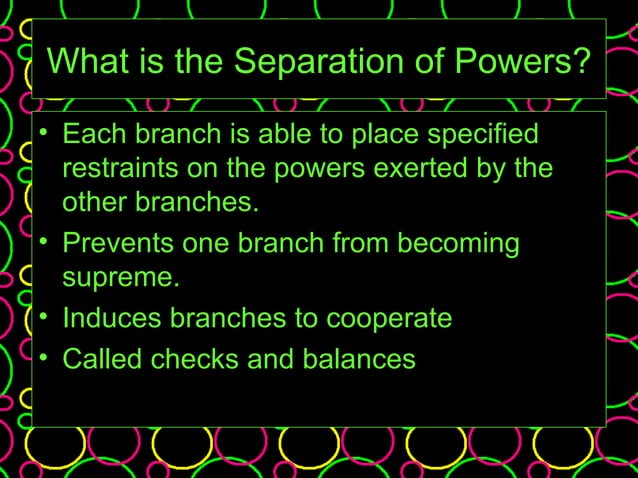 Separation Of Powers | PPT