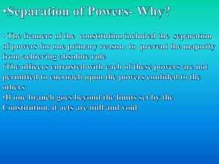 Separation of powers | PPTX | Civic affairs | Politics