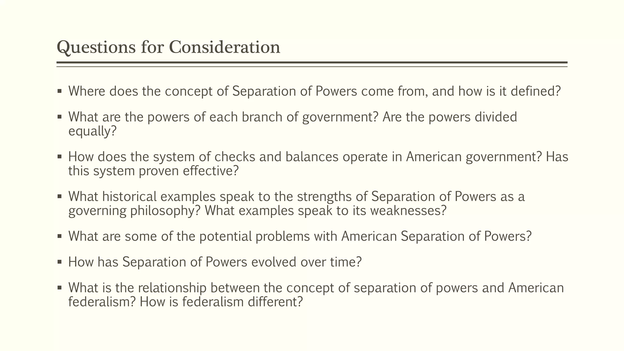 Separation of powers | PPTX