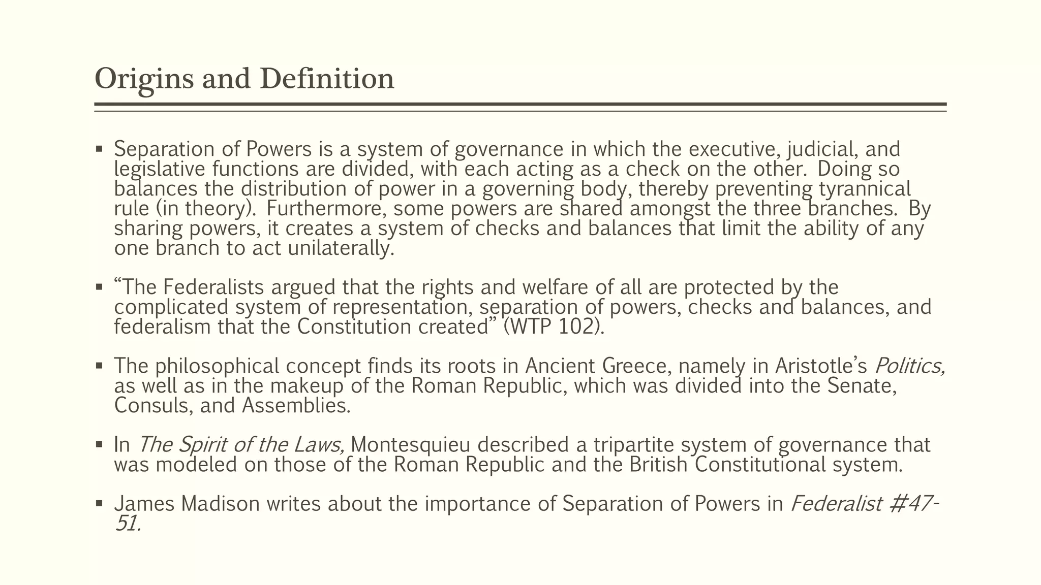 Separation of powers | PPTX