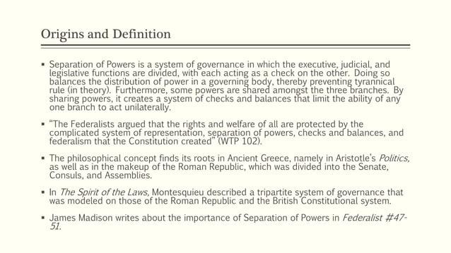Separation of powers | PPTX